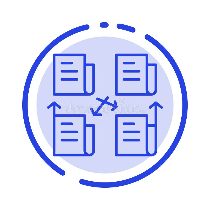 Exchange, File, Folder, Data, Privacy Blue Dotted Line Line Icon Stock ...