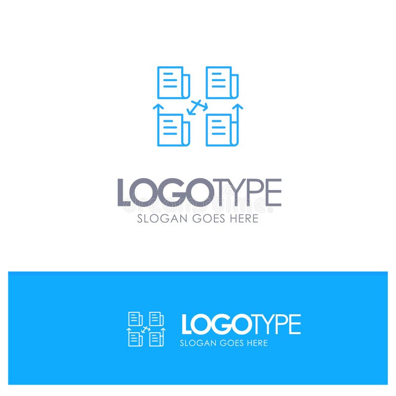 Exchange, File, Folder, Data, Privacy Blue OutLine Logo with Place for ...
