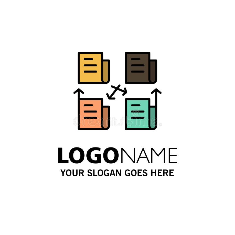 Exchange, File, Folder, Data, Privacy Business Logo Template. Flat ...