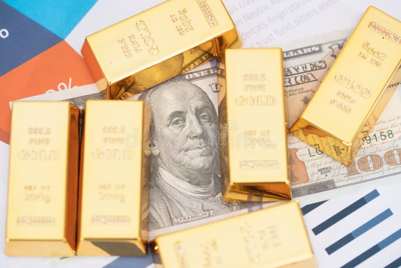 Exchange between Gold Prices and US Dollars Stock Photo - Image of ...