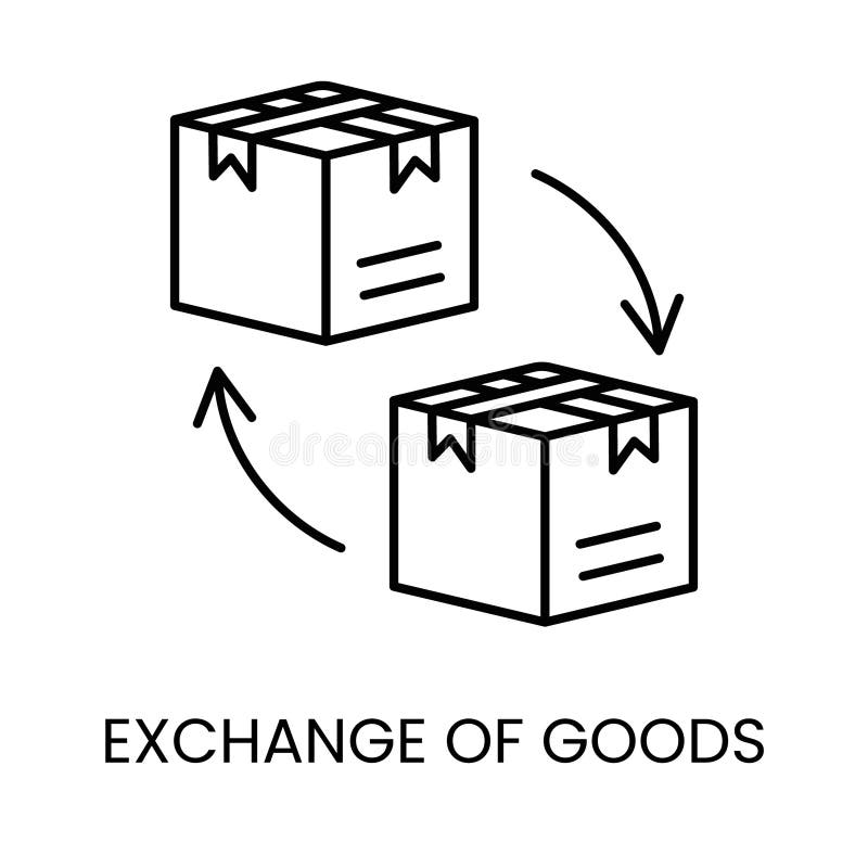 Exchange of Goods Line Vector Icon with Editable Stroke Stock Vector ...