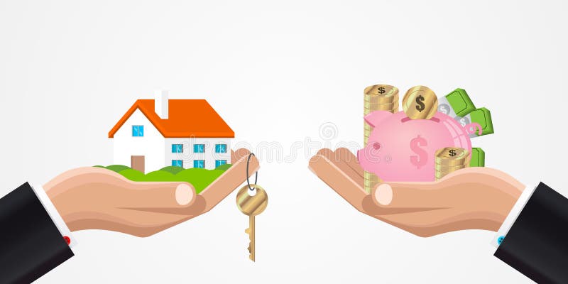 Exchange of a House for Money. Creative Design Stock Vector ...