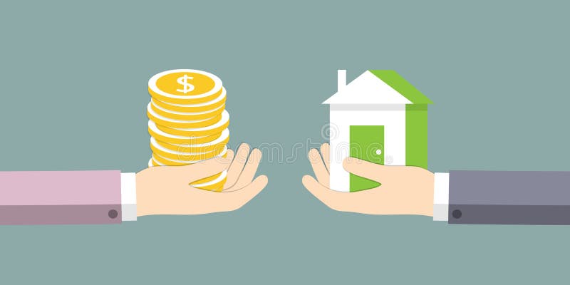 The Exchange of House on the Money Stock Vector - Illustration of ...