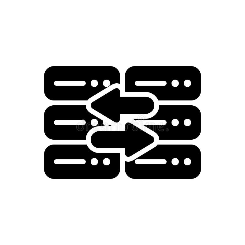 Black Solid Icon for Exchange, Server and Database Stock Vector ...