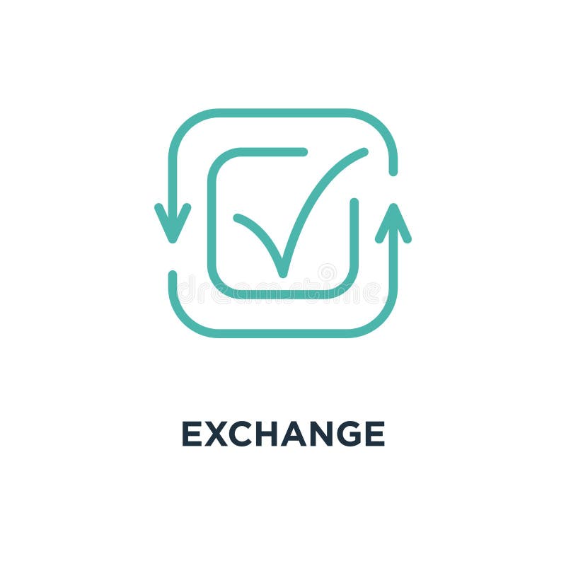 Exchange Icon. Convertation Completed Line Concept Symbol Design Stock ...