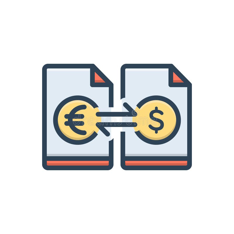 Color Illustration Icon for Exchange, Interchange and Export Stock ...
