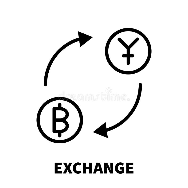 Exchange Icon or Logo in Modern Line Style Stock Vector - Illustration ...