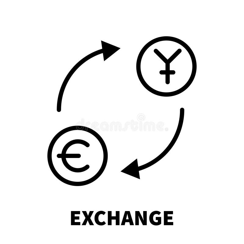 Exchange Icon or Logo in Modern Line Style Stock Vector - Illustration ...
