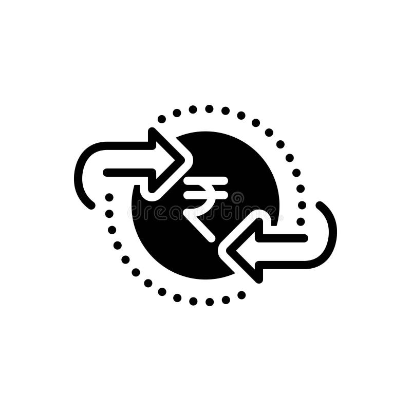Black Solid Icon for Exchange, Money and Transfer Stock Illustration ...