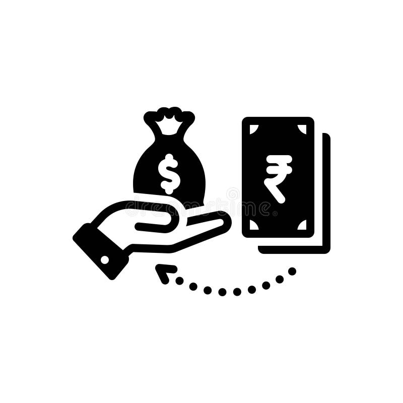 Black Solid Icon for Exchange, Swap and Reciprocity Stock Illustration ...