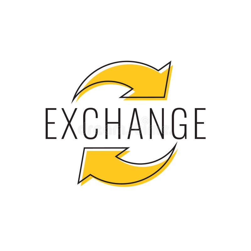 Exchange Arrow Icon. Symbol or Emblem. Vector Illustration Stock ...
