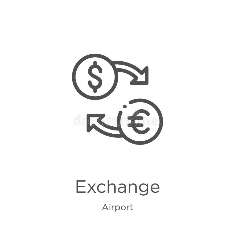 Exchange Icon Vector from Airport Collection. Thin Line Exchange ...