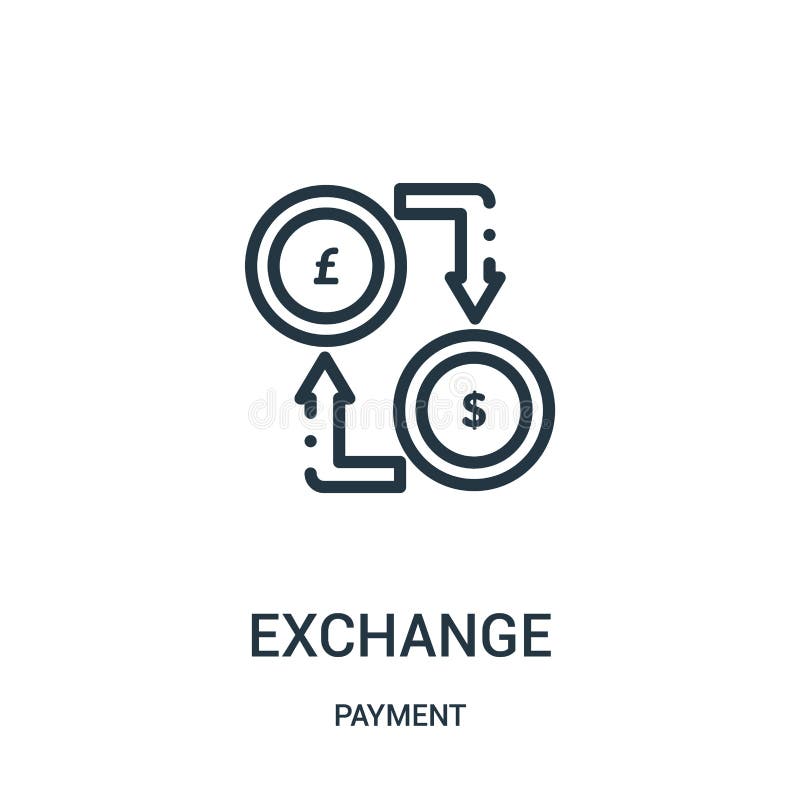 Exchange Icon Vector from Payment Collection. Thin Line Exchange ...