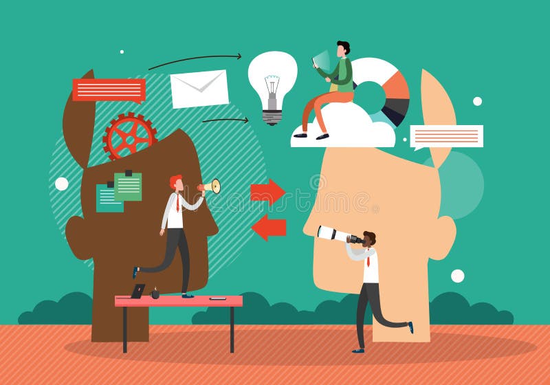 Exchange Ideas and Knowledge, Concept Vector Illustration. Open Human ...