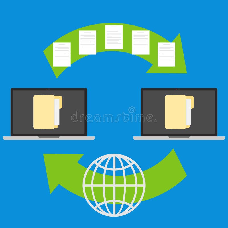 Exchange of Information between Computers Stock Vector - Illustration ...