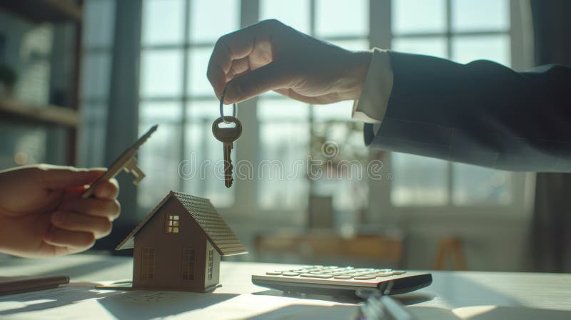 The Exchange of Keys. AI Generated Stock Photo - Image of payment, sale ...