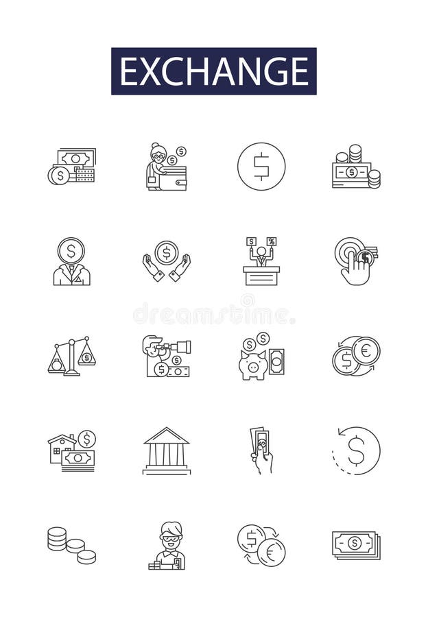 Exchange Line Vector Icons and Signs. Exchange, Transfer, Trade ...