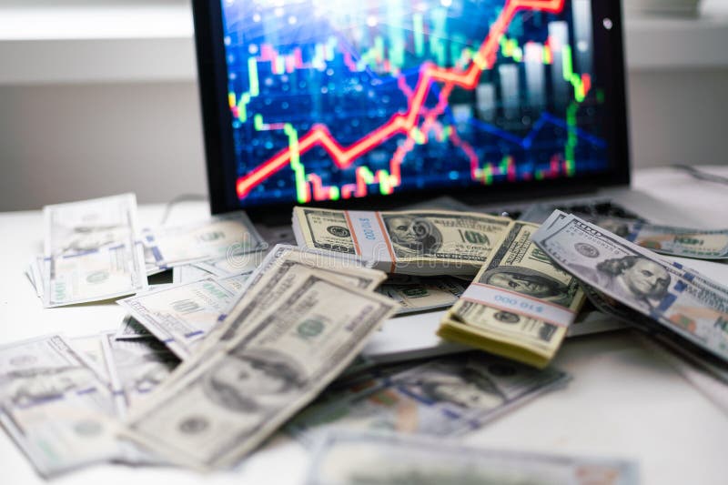 Exchange Loss Concept with One Dollar Bills Stack and Graph on a ...