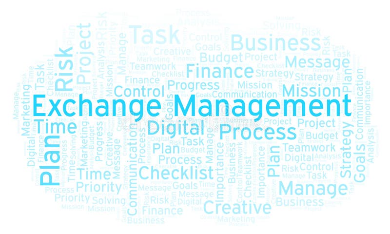 Exchange Management Word Cloud, Made with Text only. Stock Illustration ...