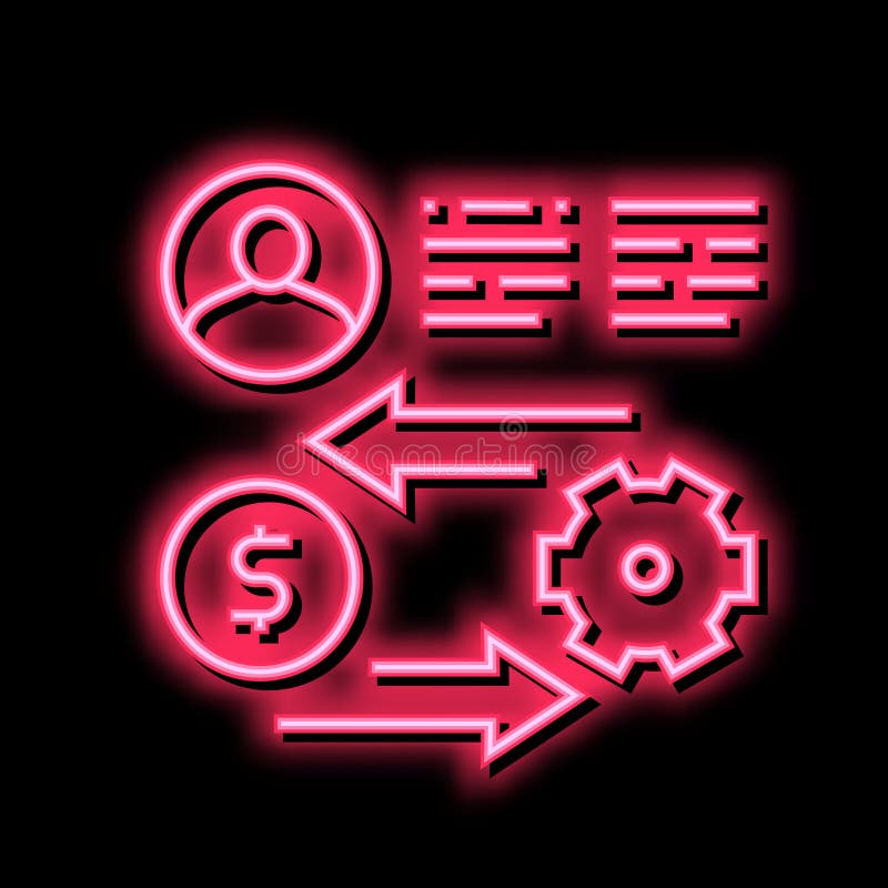 Exchange Money for Work Neon Glow Icon Illustration Stock Vector ...
