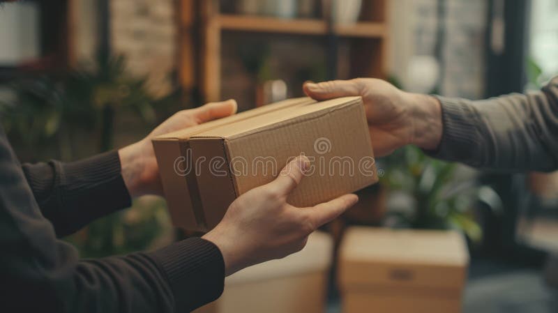 The Exchange of a Package. AI Generated Stock Photo - Image of ...