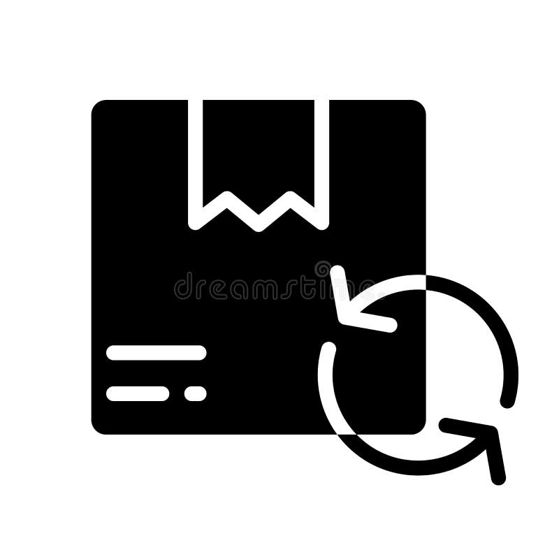 Exchange Parcel Black Glyph Icon Stock Vector - Illustration of parcel ...