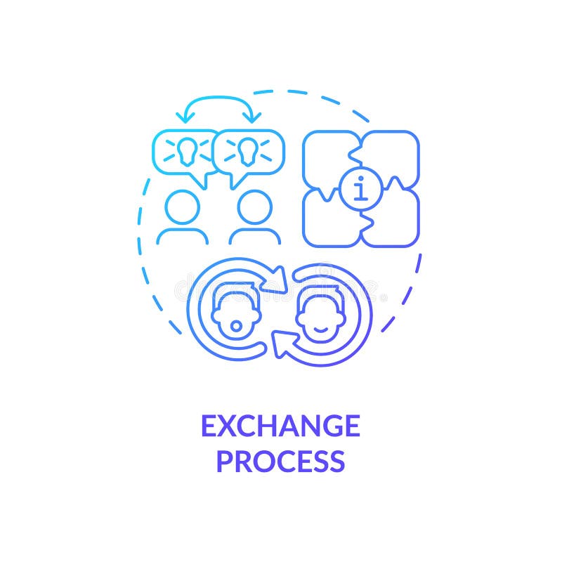 Exchange Process Blue Gradient Concept Icon Stock Vector - Illustration ...