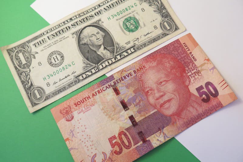 Exchange Rate US Dollar and South African Rand Stock Photo - Image of ...