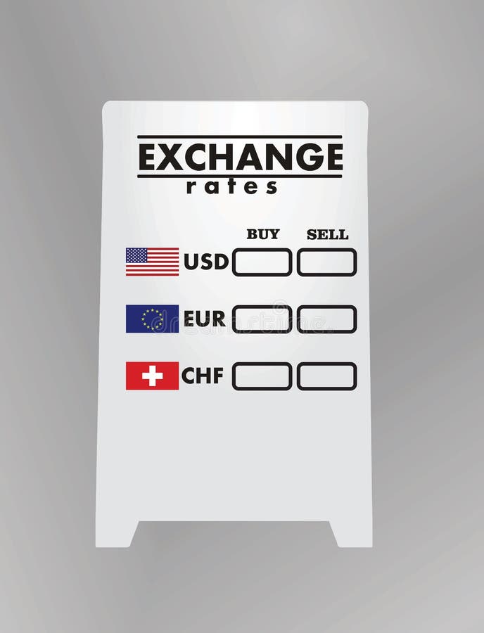 Exchange rates board stock vector. Illustration of panel - 135271972