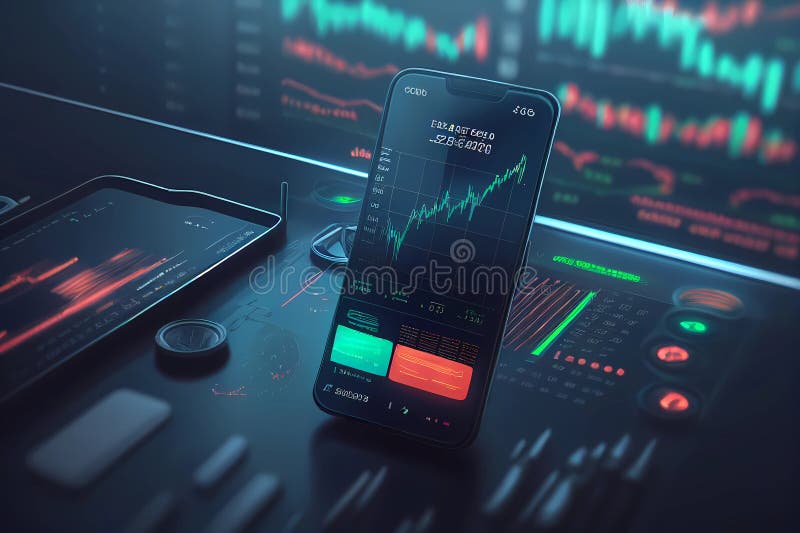 Exchange Stock on Mobile Device. Generative Ai Stock Illustration ...