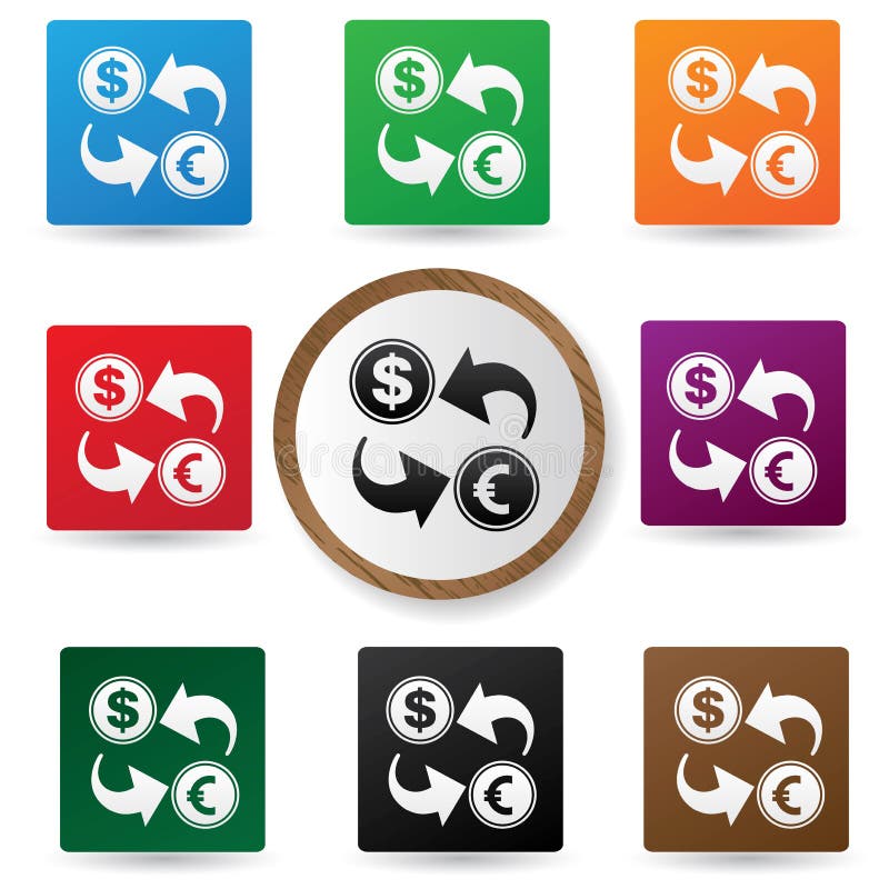 Exchange Symbol,Colorful Buttons Stock Illustration - Illustration of ...