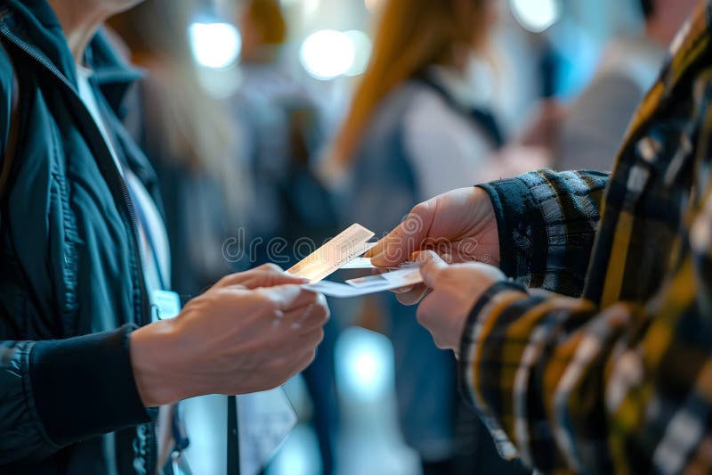 Exchanging Business Cards, a Close-Up View of Networking and Connection ...