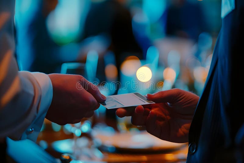 Exchanging Business Cards, a Professional Networking Event Depicted ...