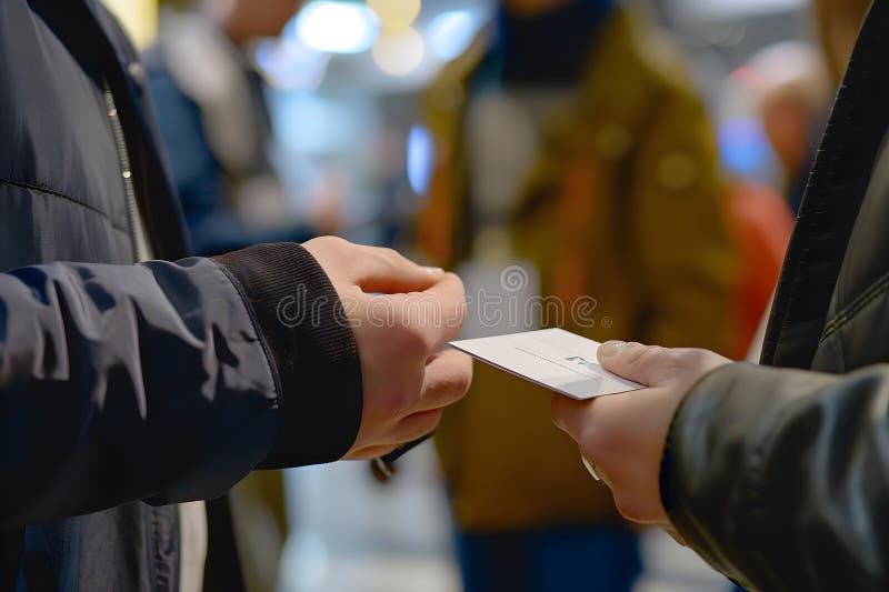 Exchanging Business Cards, a Professional Networking Interaction ...