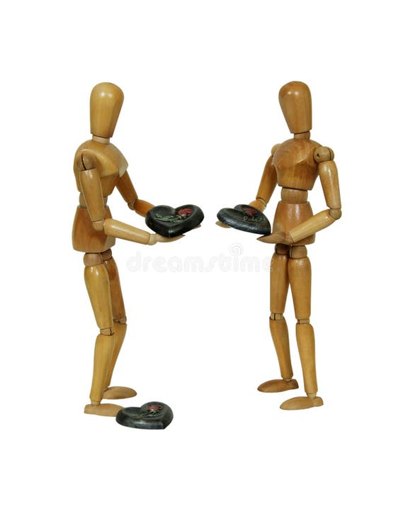 Exchanging hearts stock photo. Image of emotion, give - 7686194