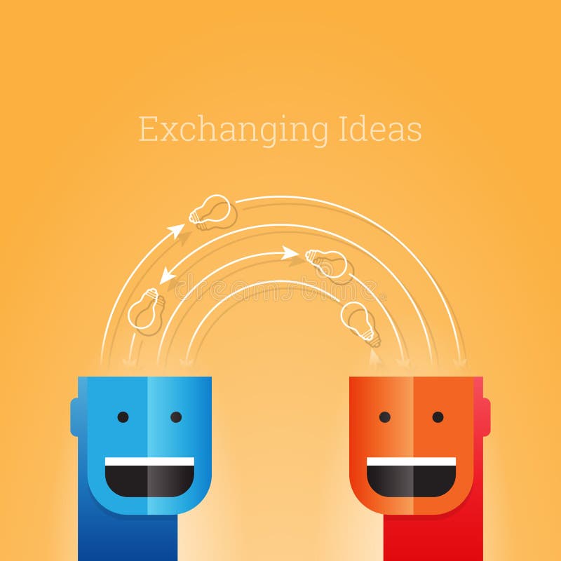 Exchanging Ideas stock illustration. Illustration of brainstorm - 54806851