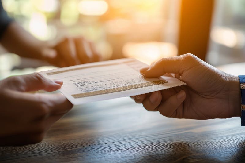 Exchanging Important Documents in Office Stock Illustration ...