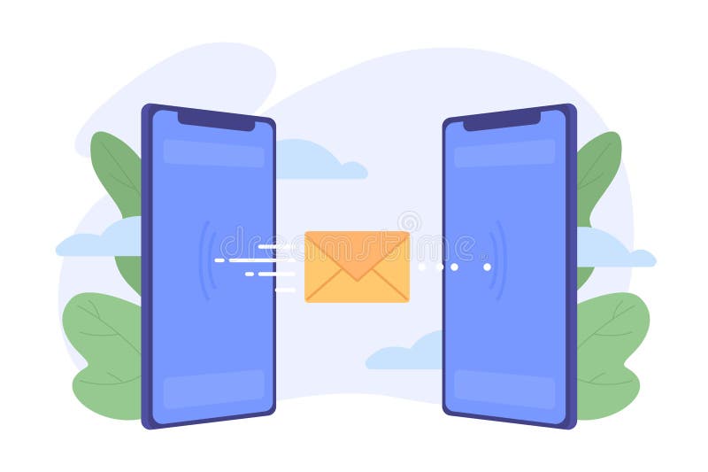Exchanging Messages Flat Concept Vector Illustration Stock Vector ...