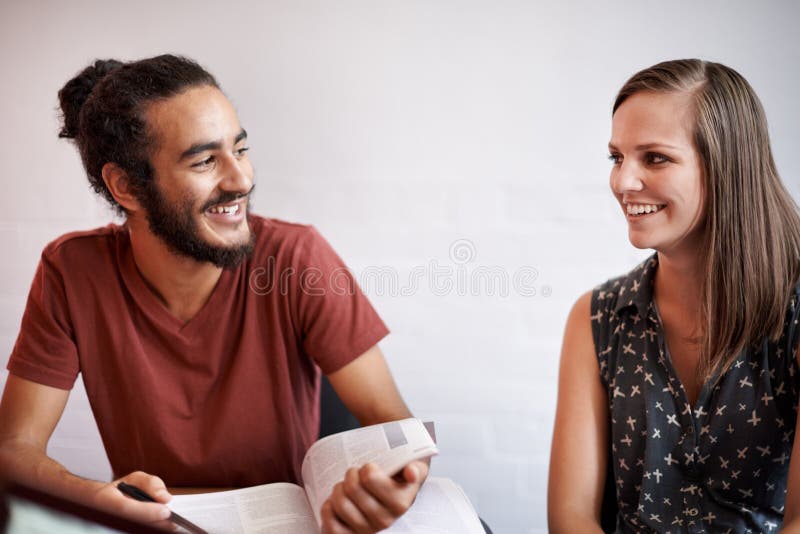 Exchanging Notes and Ideas. a Group of University Students Studying ...