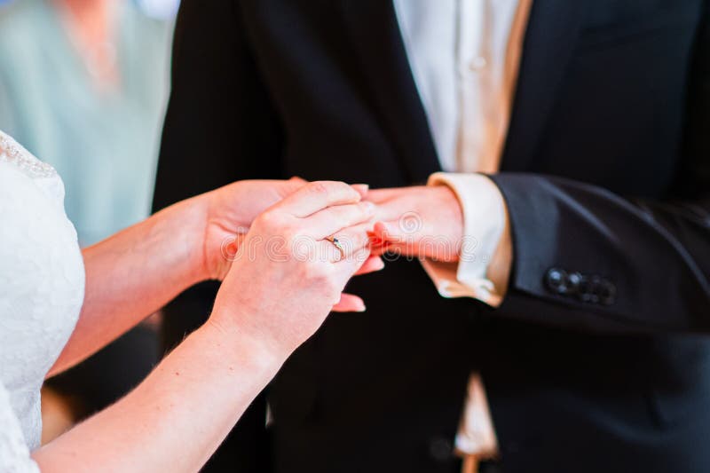 Exchanging Rings during Wedding Ceremony Symbolizing Love and ...