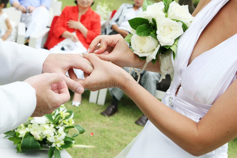Exchanging wedding rings. stock image. Image of fashionable - 10314667