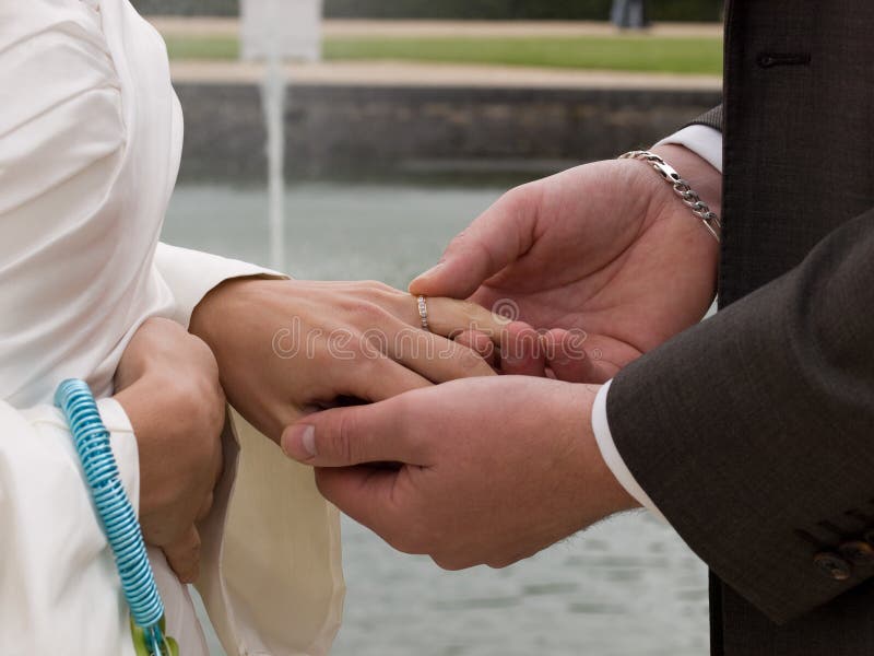 Exchanging wedding rings stock image. Image of excitement - 15087729