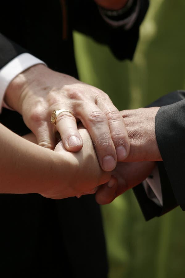 Wedding Couple Exchanging Vows During Ceremony. Stock Photo - Image of ...