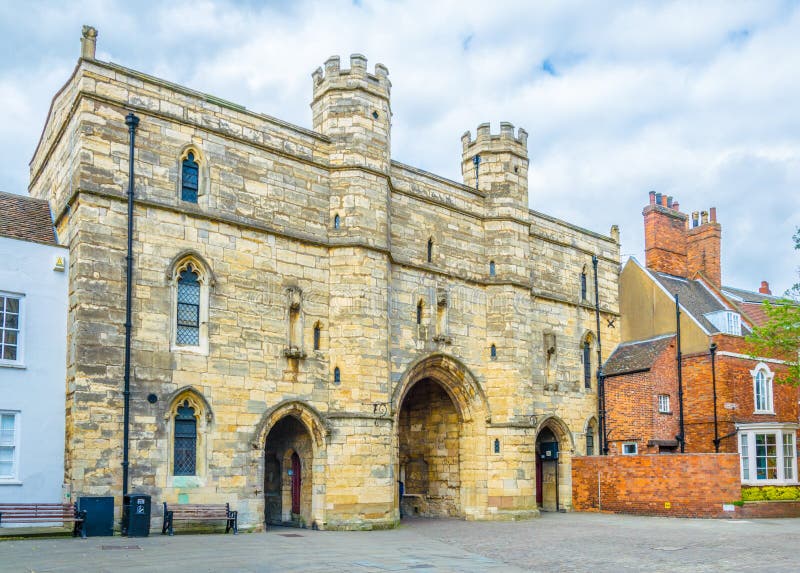 Exchequer Gate in Lincoln, England Stock Image - Image of white, view ...