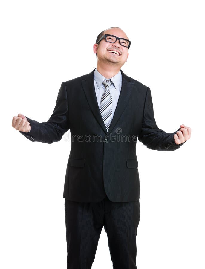 Excite businessman stock photo. Image of positivity, chinese - 41233566