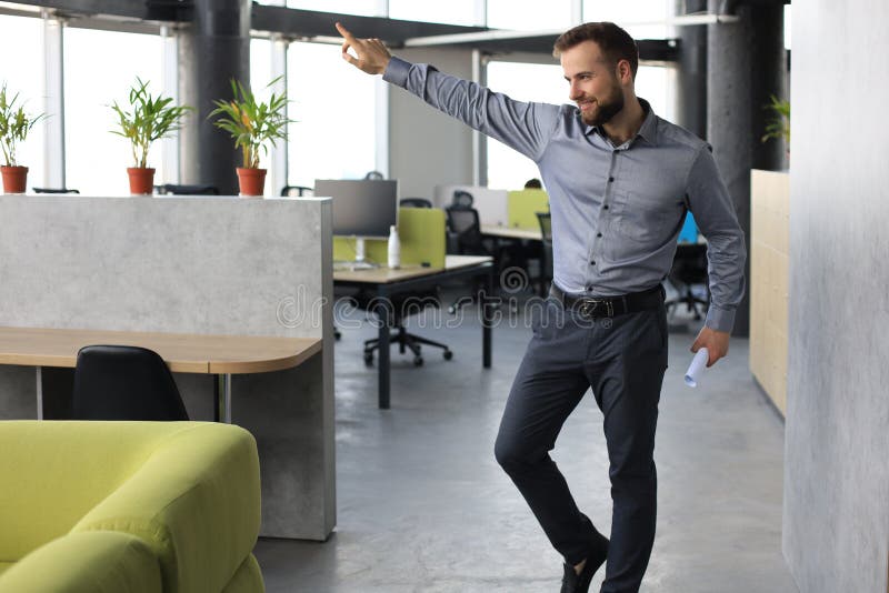 Excited Business Man Celebrating Success in the Office Stock Photo ...