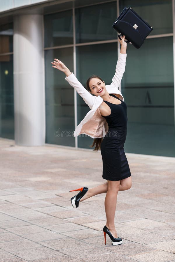 Excited business woman stock image. Image of achievement - 43266551