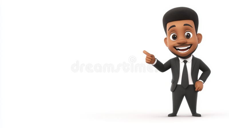 Excited Businessman Pointing in a Professional Setting Stock ...