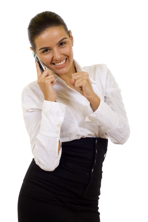 Excited Businesswoman on the Phone Stock Image - Image of excited ...
