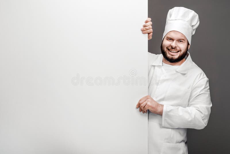 Excited Chef Behind Whiteboard Stock Image - Image of accessory ...